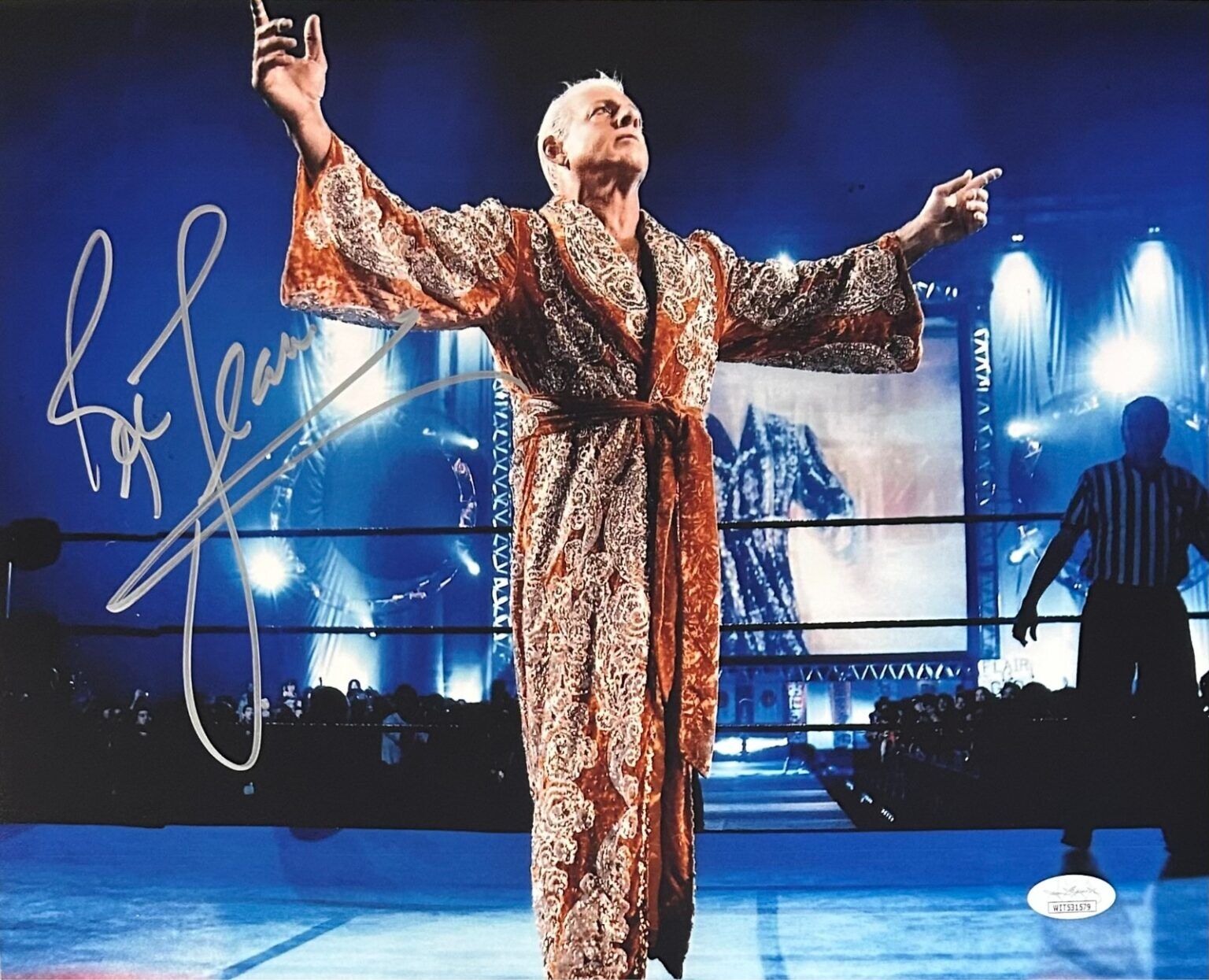 RIC FLAIR AUTOGRAPHED 11x14 PHOTO JSA WWE WCW #23 SILVER AUTO ...