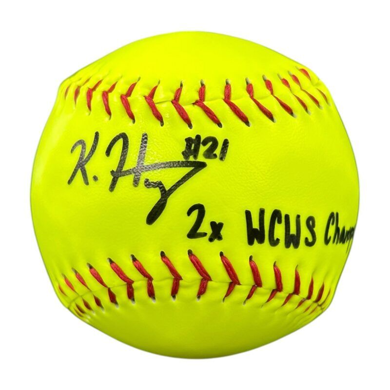 KAYDEN HENRY SIGNED SOFTBALL JSA TEXAS LONGHORNS 2x WCWS CHAMPS ...