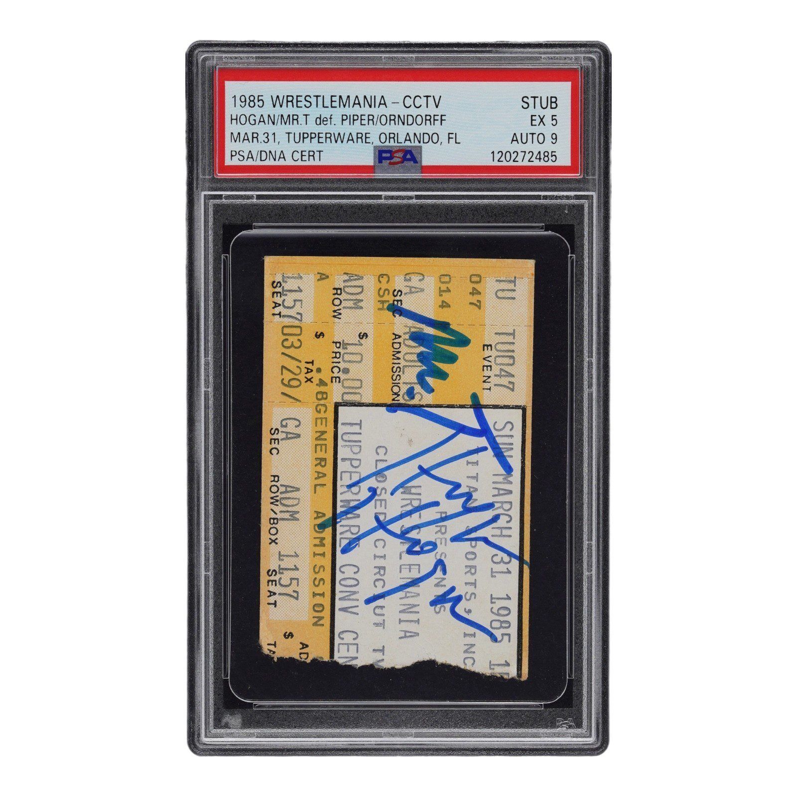 HULK HOGAN MR. T AUTOGRAPHED 1985 1st WRESTLEMANIA CCTV TICKET STUB PSA ...