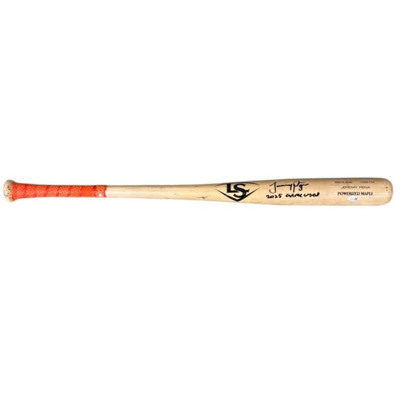 JEREMY PENA SIGNED 2025 ASTROS LOUISVILLE SLUGGER GAME USED BAT MODEL ...