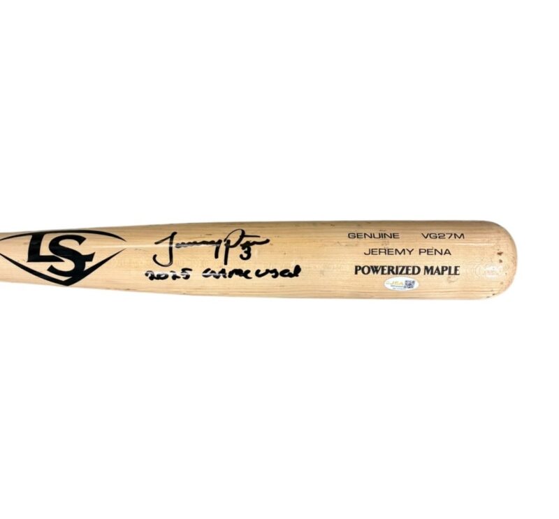 JEREMY PENA SIGNED 2025 ASTROS LOUISVILLE SLUGGER GAME USED BAT MODEL ...