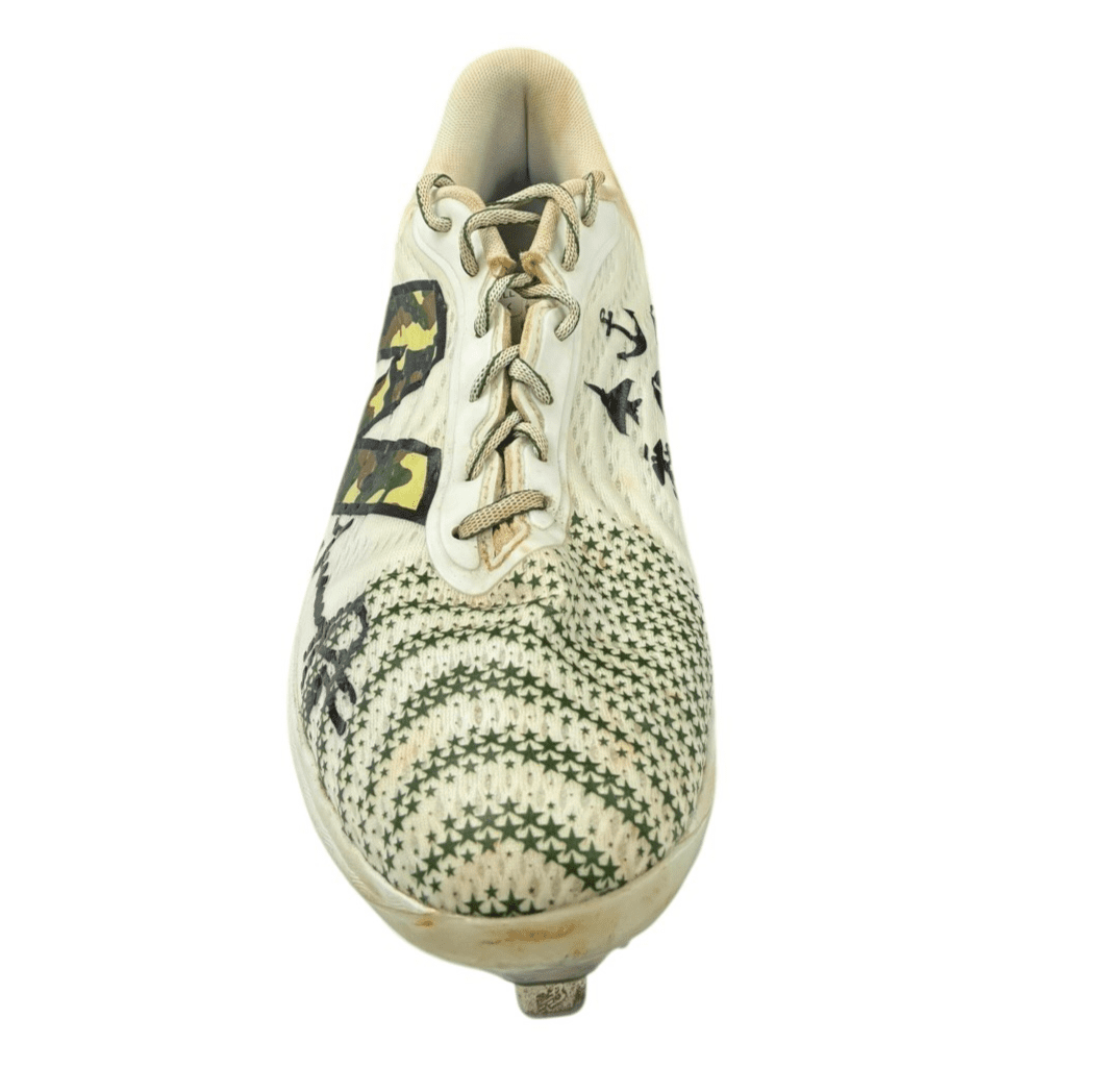 JEREMY PENA SIGNED 2024 SEASON GAME USED ARMED FORCES CLEATS 5/19/25 ...