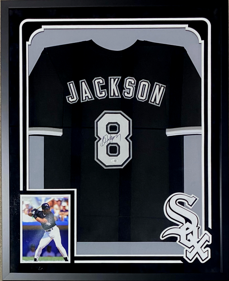 Bo Jackson Signed Autographed Framed Black Jersey JSA Suede Cut Logo ...