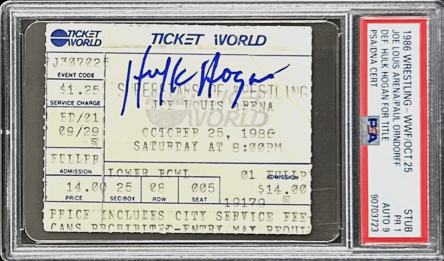 Hulk Hogan Signed 1986 WWF Ticket Stub PSA PR 1 90703723 Auto 9 ...