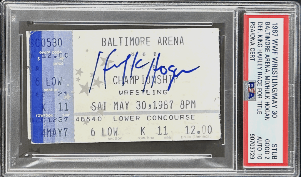 Hulk Hogan Signed 1987 WWF Ticket Stub PSA Good 2 90703731 Auto 10 ...