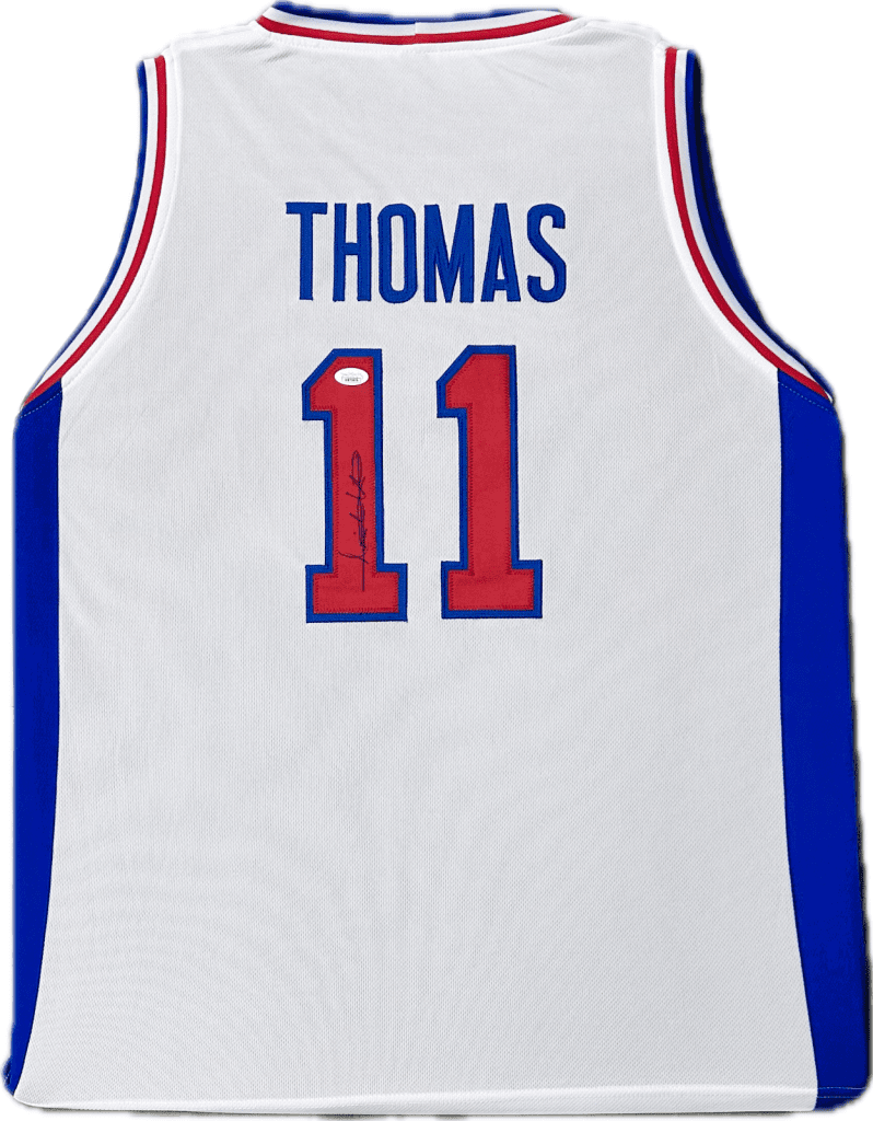 Isiah Thomas Signed Autographed Custom White/Blue/Red Jersey JSA ...