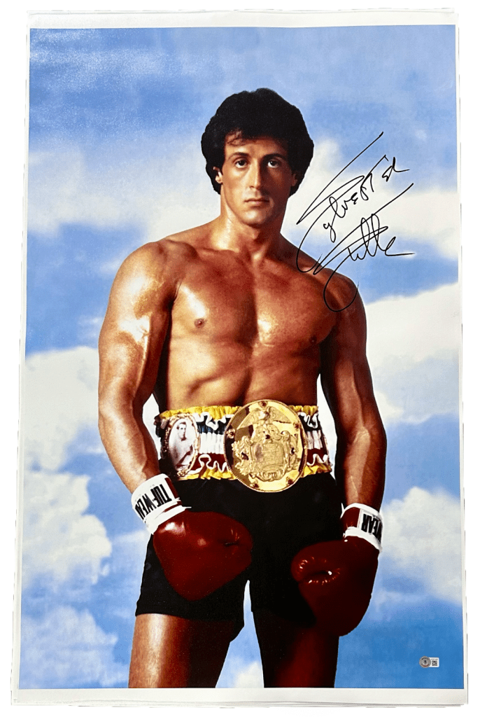 Sylvester Stallone Signed Rocky III Unstretched Canvas 24x36 Beckett ...