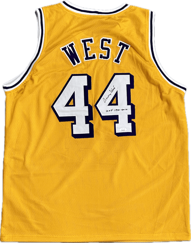 Jerry West Signed Autographed Custom Yellow Jersey JSA Authen HOF 1980 ...