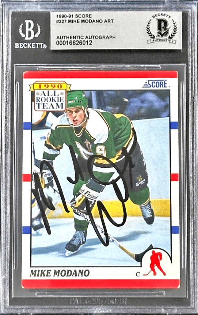 Mike Modano Signed 1990-91 Score Card #327 Beckett 16626012 | Fiterman ...