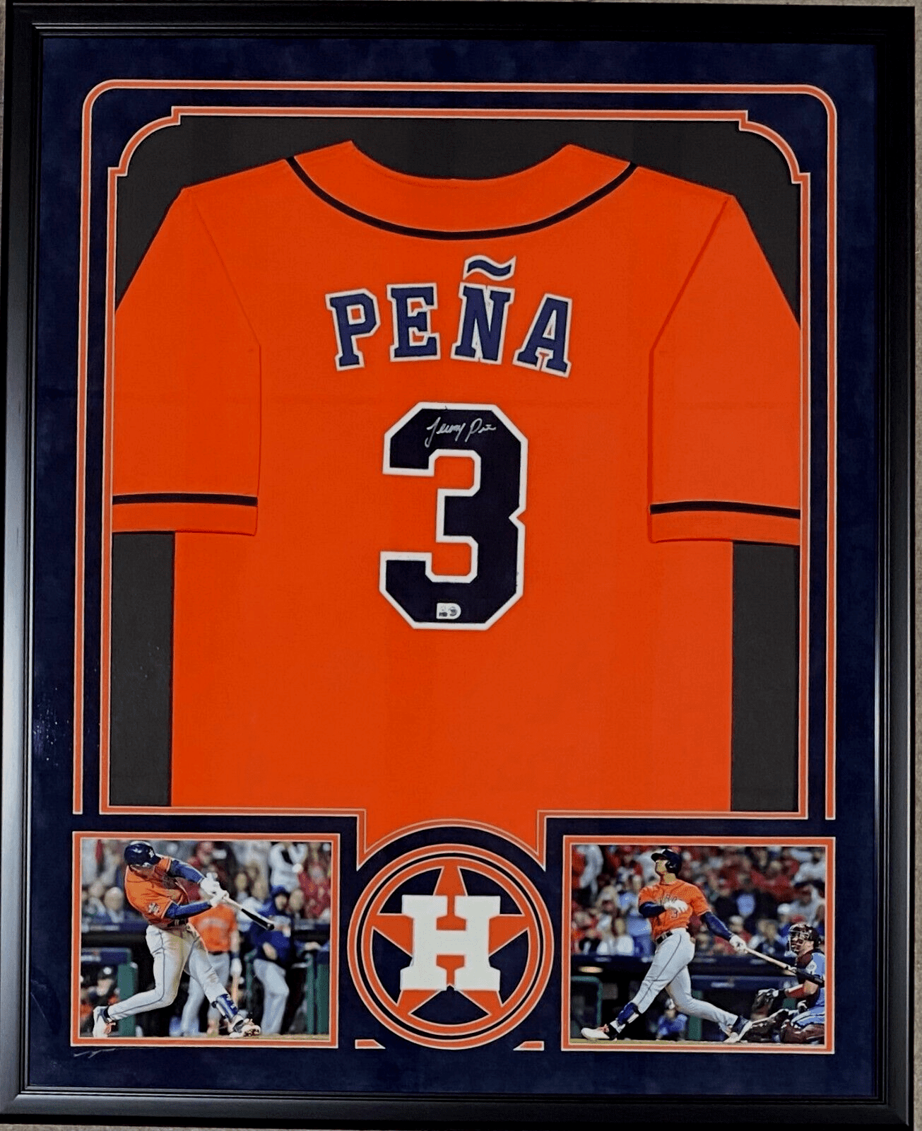 Jeremy Pena Signed Autographed Framed Custom Orange Jersey MLB ...