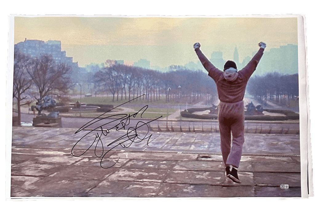 Sylvester Stallone Signed Rocky I Unstretched Canvas 24x36 Beckett ...