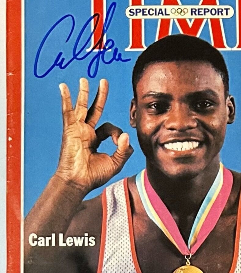 Carl Lewis Signed Autographed TIme Magazine August 13, 1984 Beckett ...
