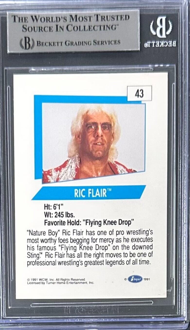 Ric Flair Signed 1991 Impel WCW Card #43 Beckett | Fiterman Sports