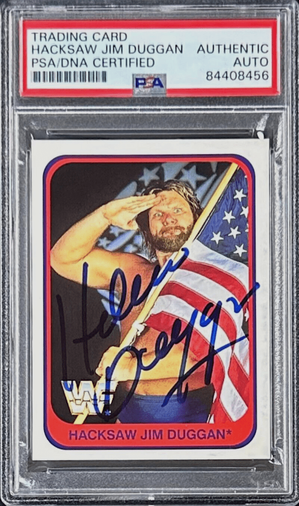 Hacksaw Jim Duggan Signed Autograph 1991 WWF Merlin Card Signed PSA ...