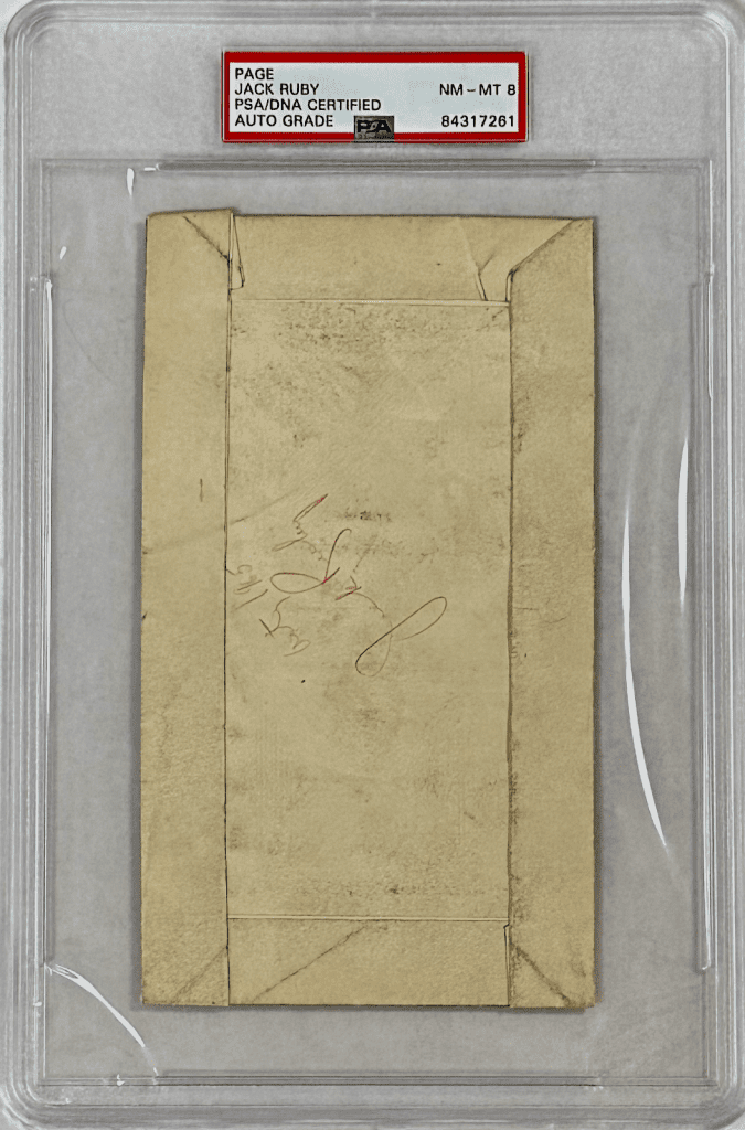 Jack Ruby Signed Page PSA Auto NM-MT 8 Page with Hand Drawn Drawing ...