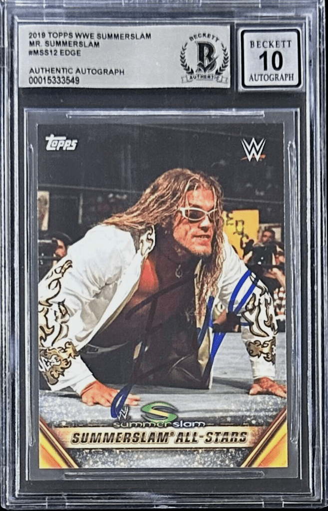 EDGE Signed 2019 Topps WWE SummerSlam Card #MSS12 Beckett Auto 10 Mr ...