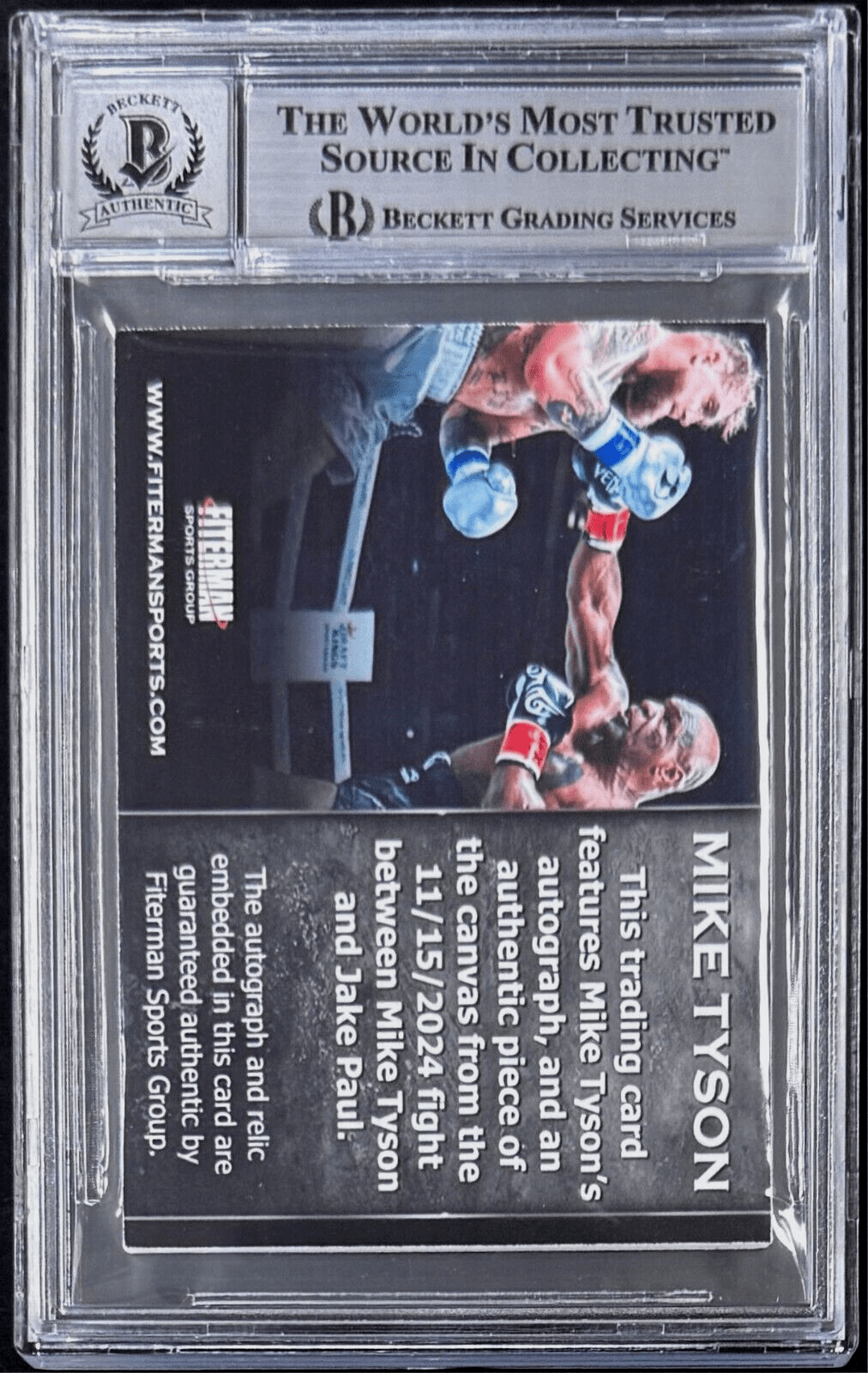 MIKE TYSON Fiterman Sports Exclusive Tyson vs Paul Fight Canvas Card ...