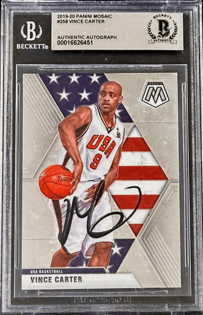 Vince Carter Signed 2019-20 Panini Mosaic Card #258 Beckett 16626451 ...