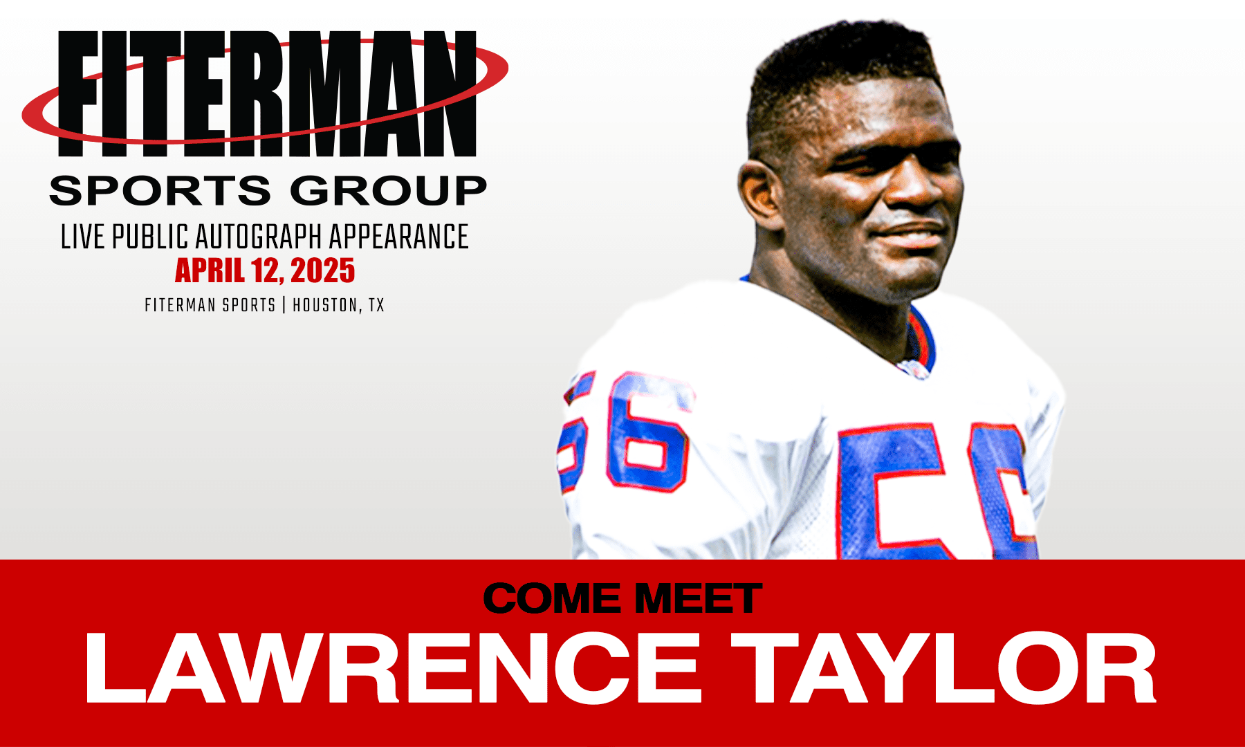 Lawrence Taylor (PUBLIC AUTOGRAPH EVENT) - League City, TX | Fiterman ...