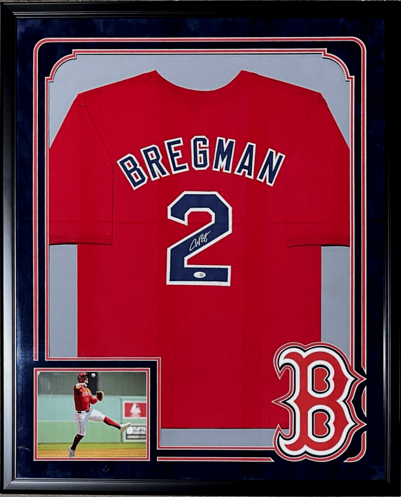 Alex Bregman Signed Autographed Framed Red/Blue Jersey JSA Suede Cut ...