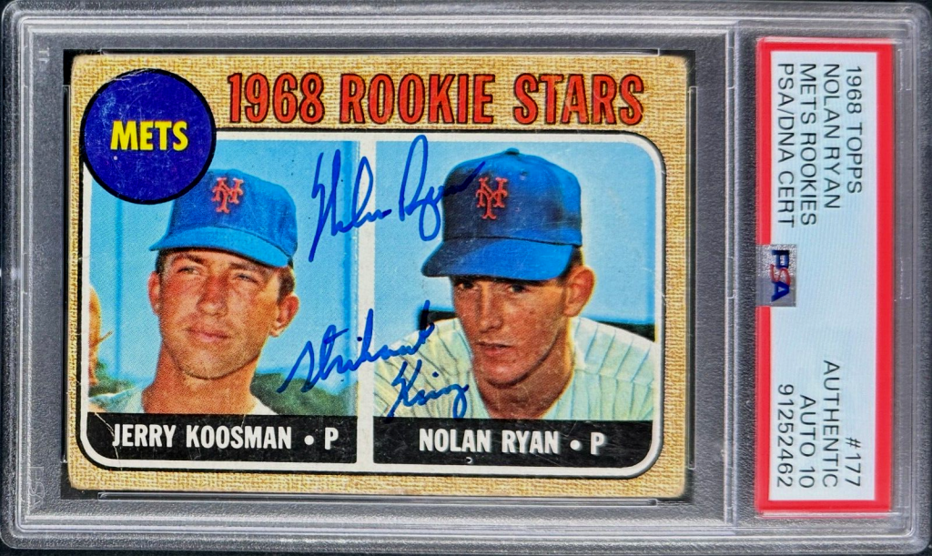 Nolan Ryan Signed 1968 Topps Rookie Card 177 PSA 91252462 Auto 10 ...