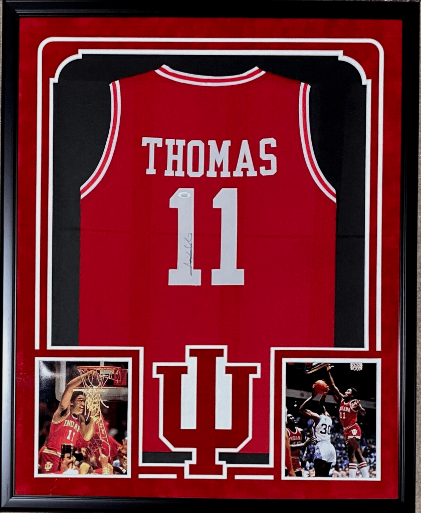 Isiah Thomas Signed Autographed Framed Red/White Jersey JSA Suede Cut ...