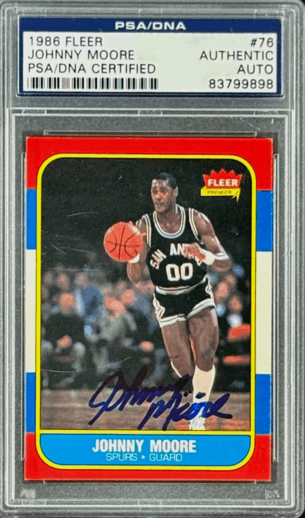 Johnny Moore Signed Autographed 1986-87 Fleer Card #76 PSA 83799898 ...