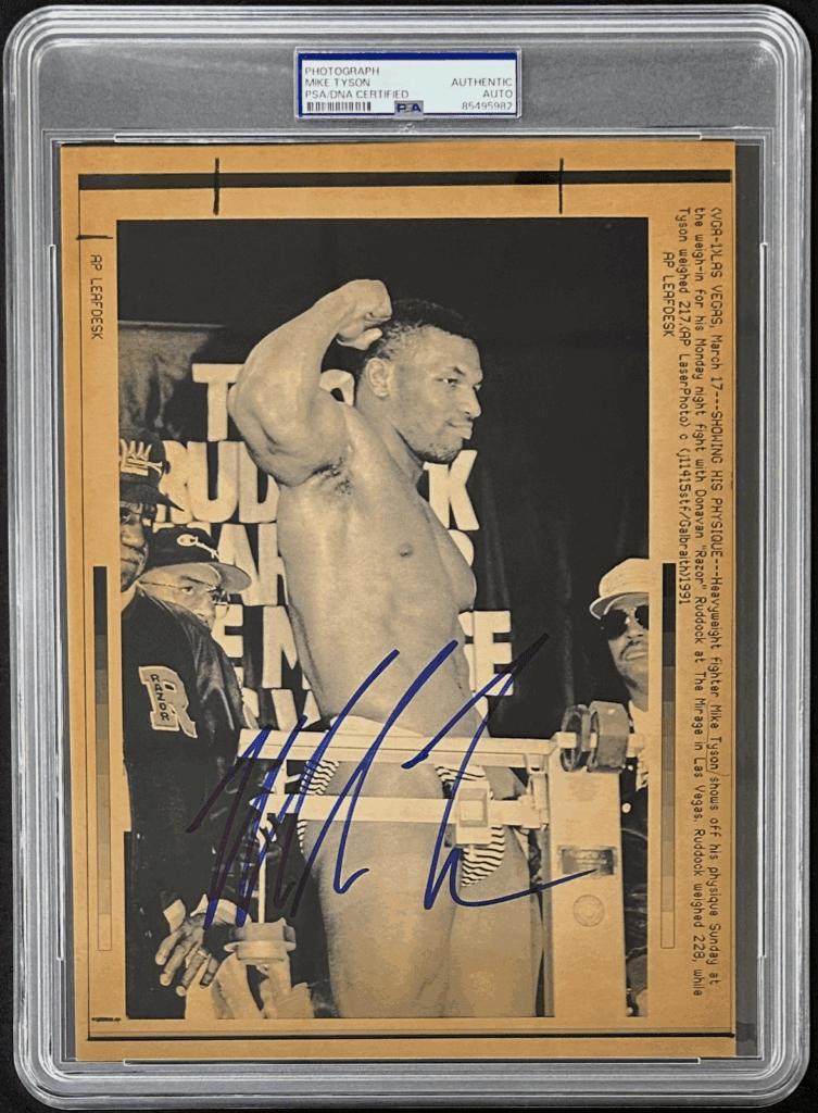 Mike Tyson Signed 1991 Type 3 Photograph PSA/DNA Weigh-In Fight With ...