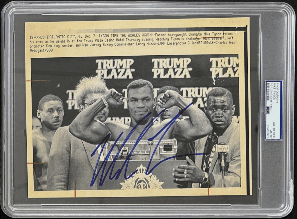 Mike Tyson Signed 1991 Type 3 Photograph PSA/DNA Weigh-In Fight With ...
