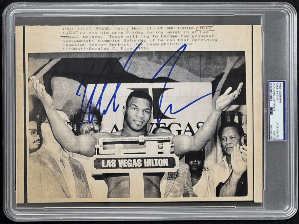 Mike Tyson Signed 1986 Type 3 Photograph PSA/DNA Weigh In Trevor ...
