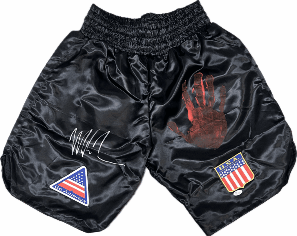 Mike Tyson Original Handprint & Signed Trunks JSA Full Letter WP276830 ...