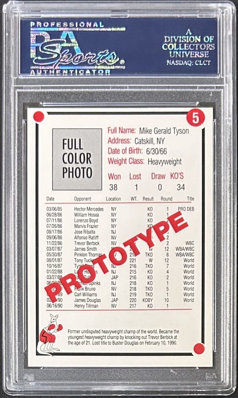 Mike Tyson Signed Autographed 1991 Kayo Card #5 PSA/DNA 83830635 Iron ...