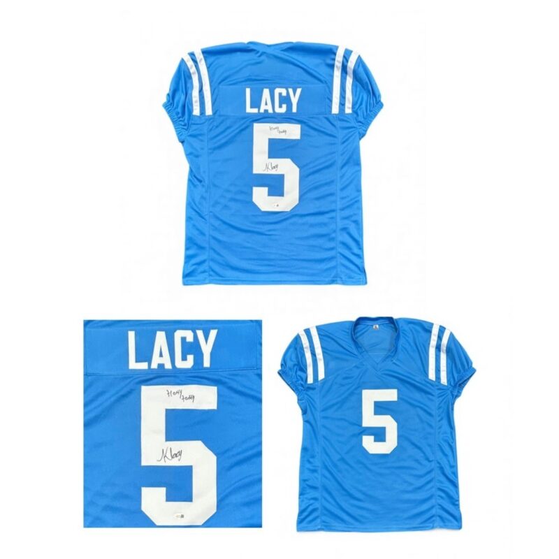 KEWAN LACY SIGNED CUSTOM LIGHT BLUE JERSEY JSA WITNESS “HOTTY TODDY ...