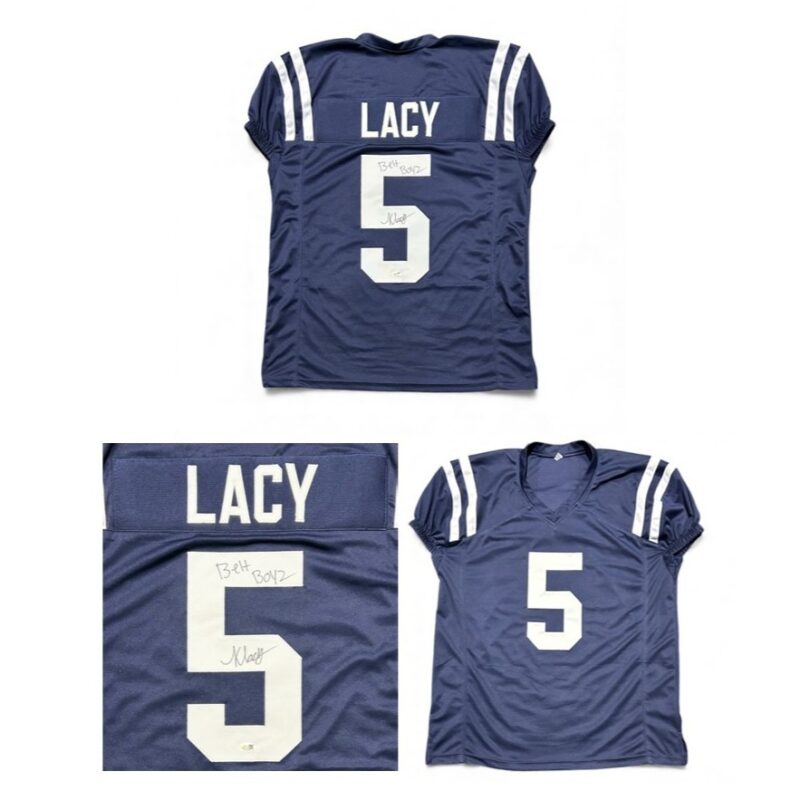 KEWAN LACY SIGNED CUSTOM BLUE JERSEY JSA BELT BOYZ | Fiterman Sports