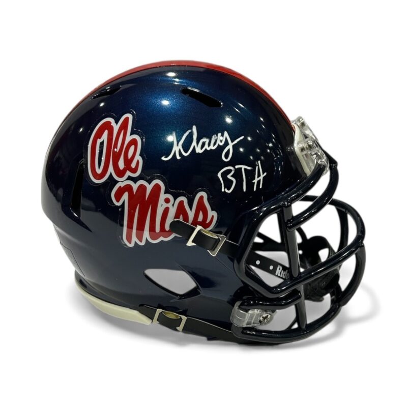 KEWAN LACY AUTOGRAPHED BLUE OLE MISS SPEED MINI HELMET JSA BTA ...