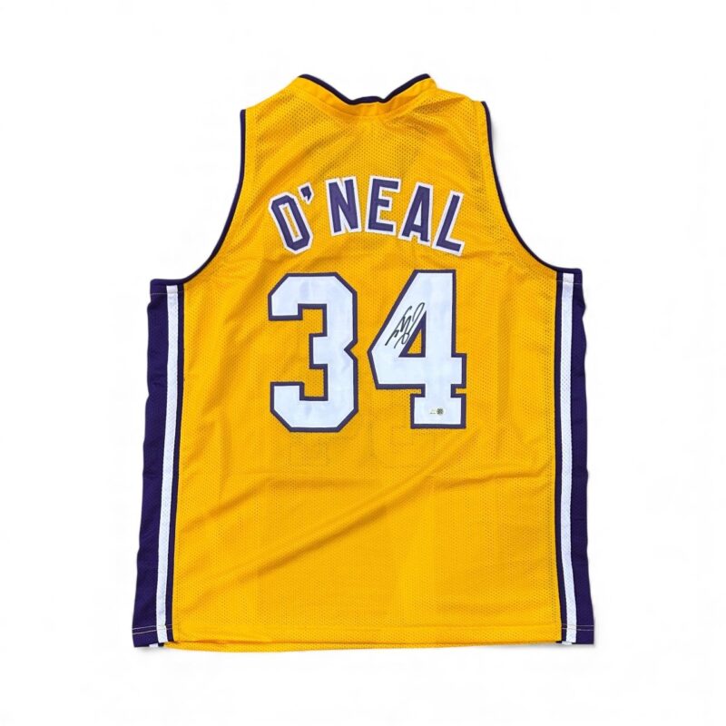 SHAQUILLE O'NEAL SHAQ AUTOGRAPHED YELLOW PURPLE CUSTOM JERSEY JSA ...