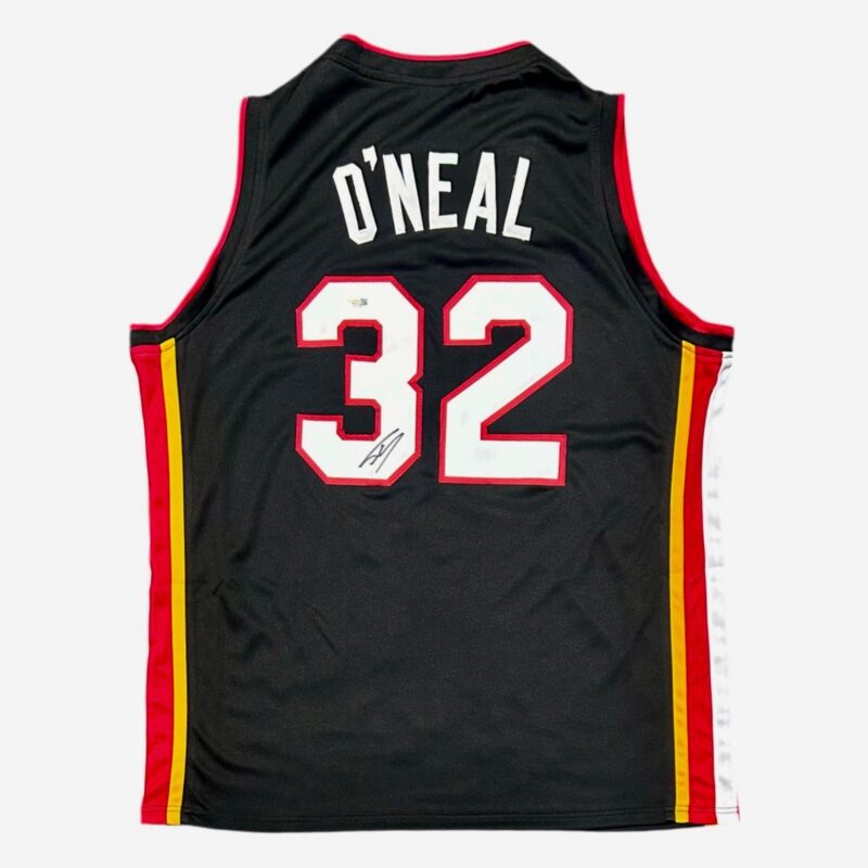SHAQUILLE O'NEAL SHAQ AUTOGRAPHED BLACK/RED/YELLOW CUSTOM JERSEY JSA ...