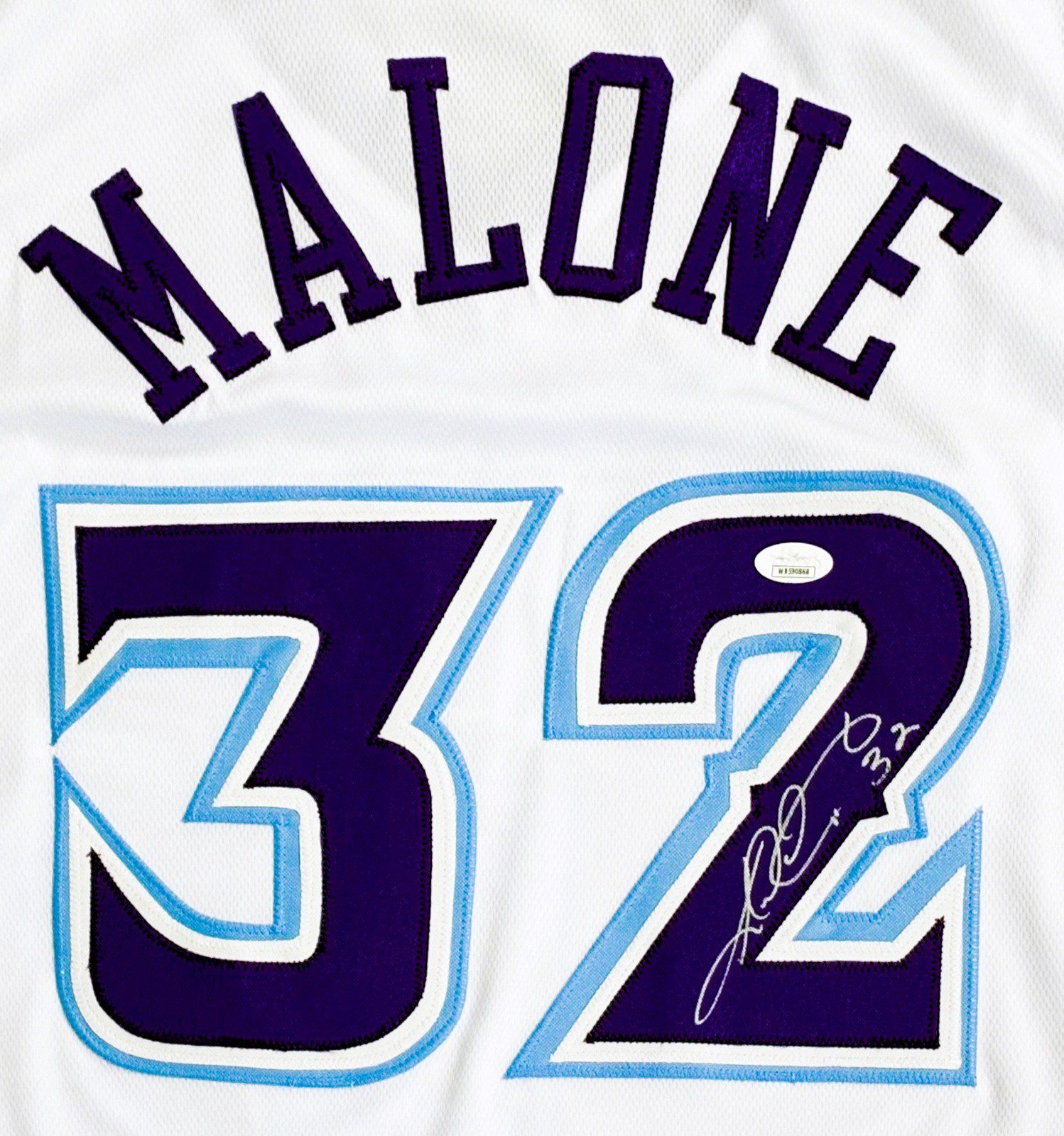 KARL MALOONE AUTOGRAPHED WHITE/PURPLE JERSEY JSA | Fiterman Sports