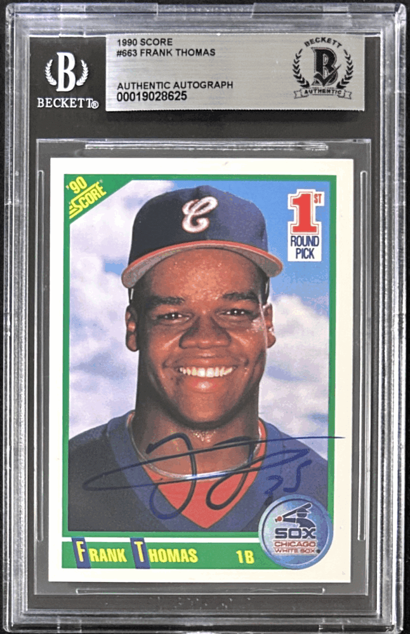 FRANK THOMAS AUTOGRAPHED 1990 SCORE CARD #663 BECKETT 19028625 RC ...