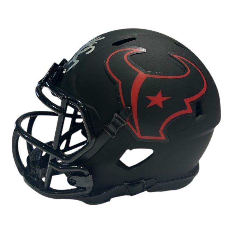 J.J. WATT AUTOGRAPHED BLACK ECLIPSE TEXANS MINI HELMET BECKETT ...