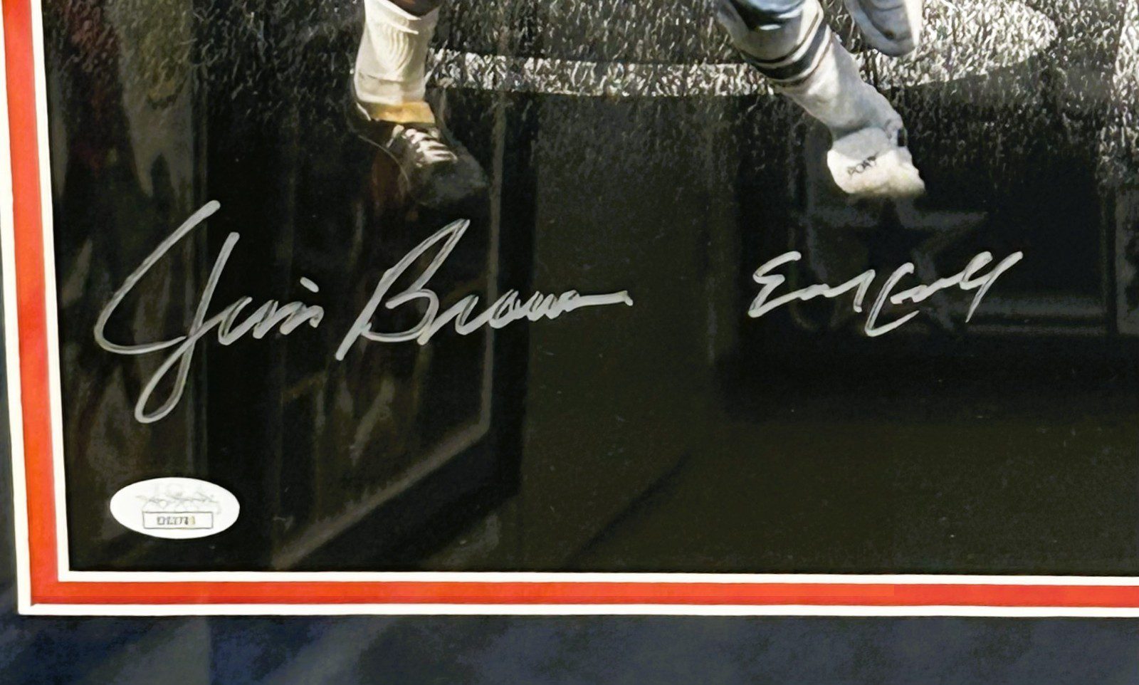 HOF RUNNING BACKS SIGNED FRAMED PHOTO & CUT PAYTON BROWN CAMPBELL ...