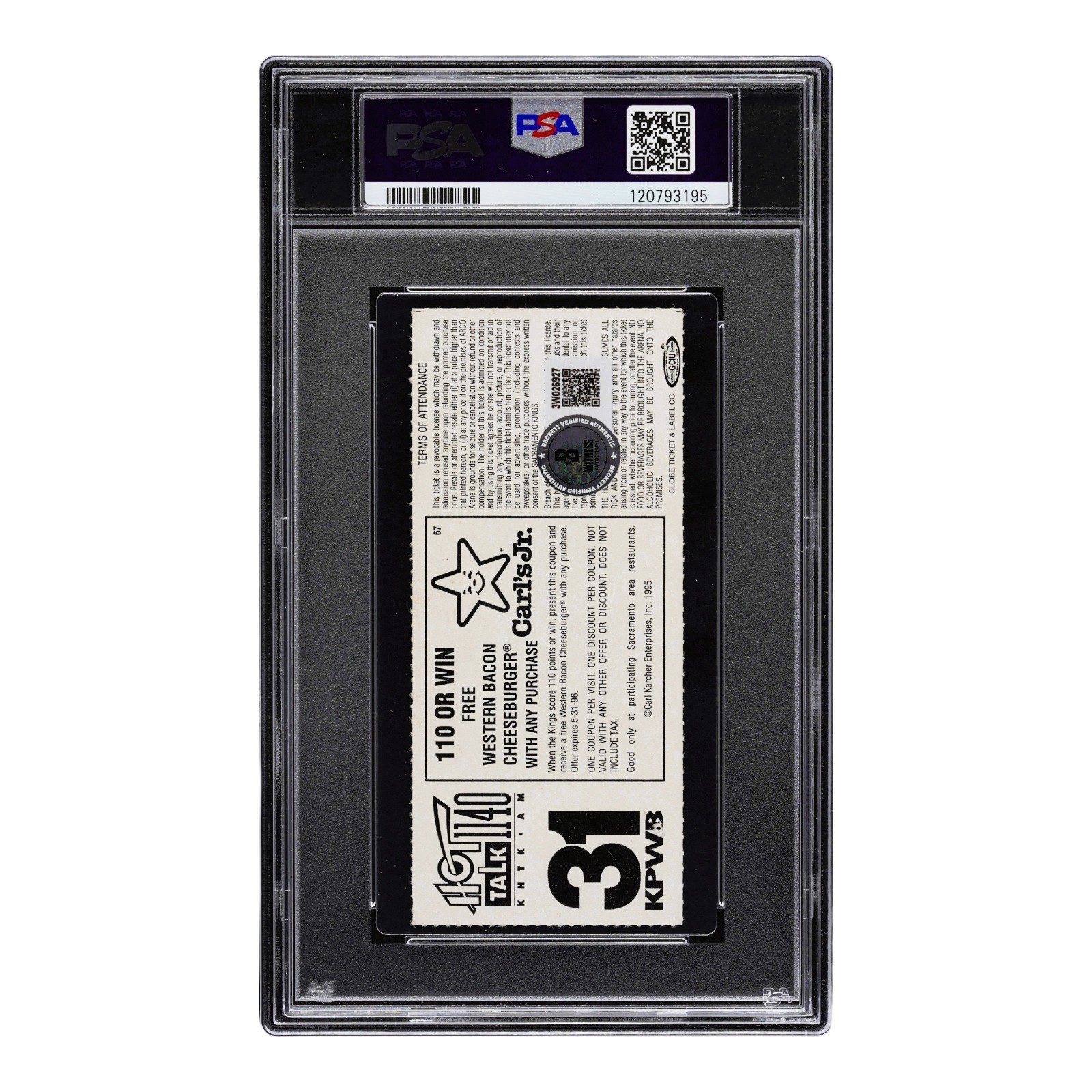 KEVIN GARNETT SIGNED NBA MININESOTA TIMBERWOLVES DEBUT TICKET 11/3/1995 ...