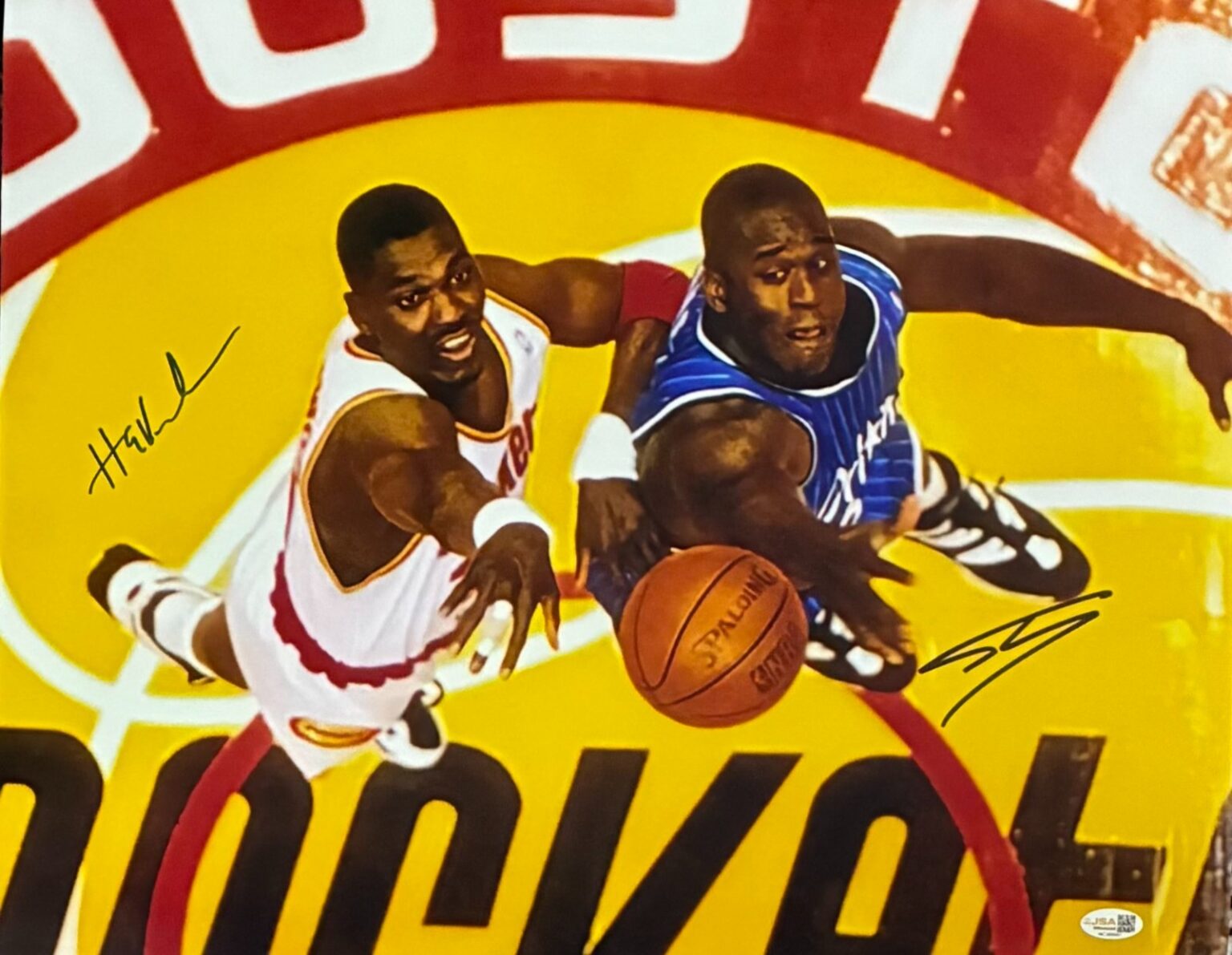 HAKEEM OLAJUWON SHAQUILLE SHAQ O'NEAL AUTOGRAPHED 16x20 PHOTO JSA #1 ...